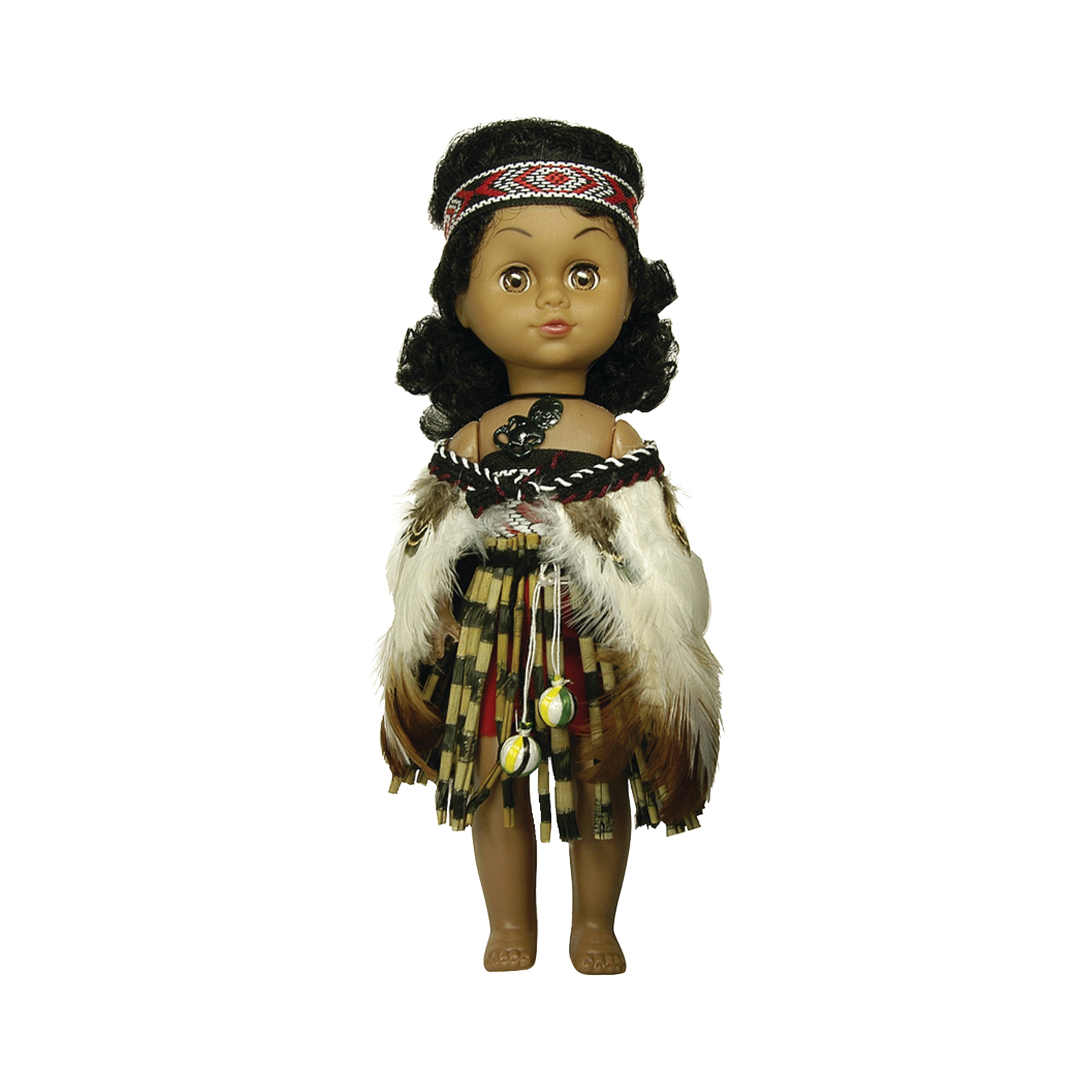 74 - Doll 27cm Wahine Full Feather Cloak Piupiu Skirt Poi Boxed – Parrs ...