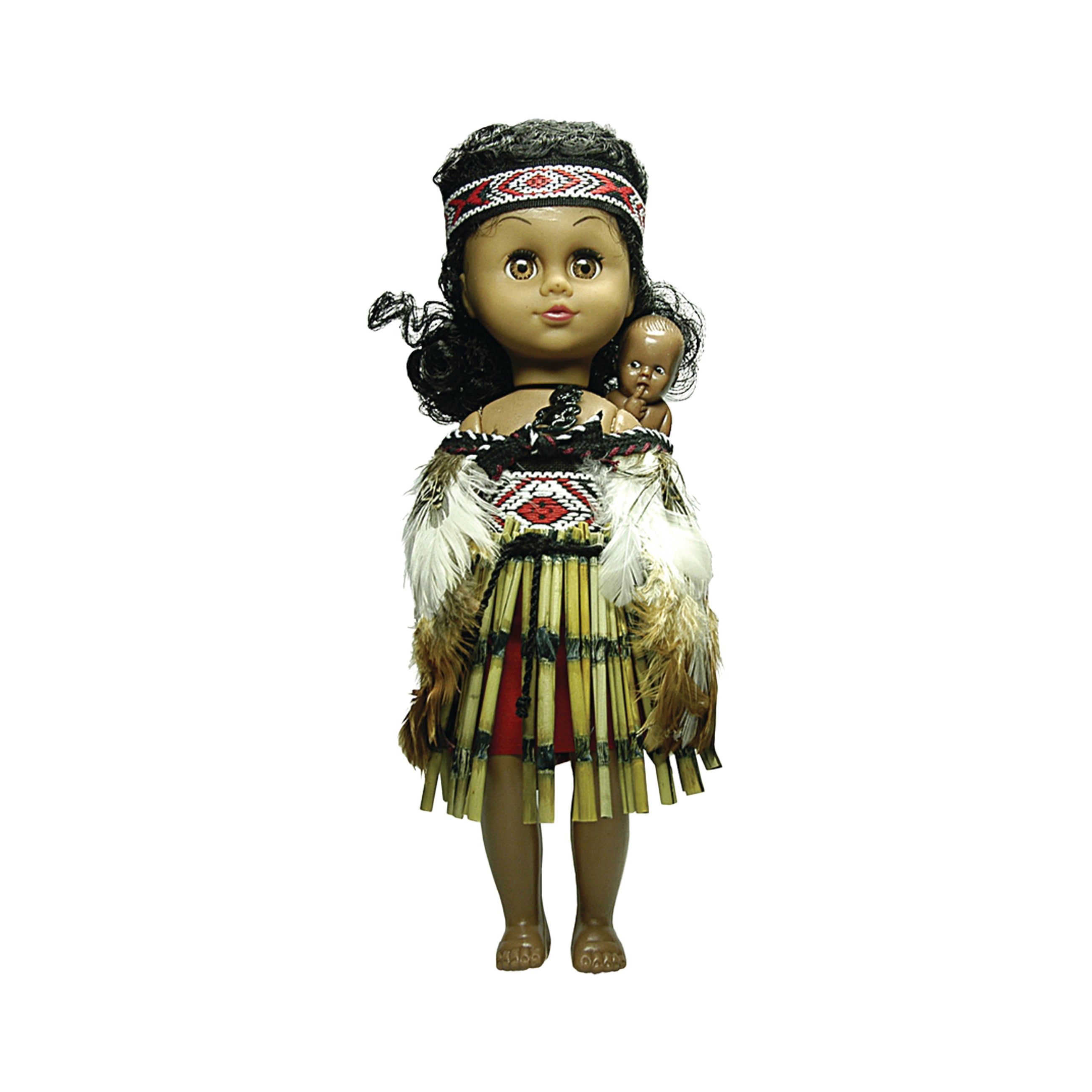 74B - Doll 27cm Wahine Full Feather Cloak Piupiu Skirt Baby – Parrs ...