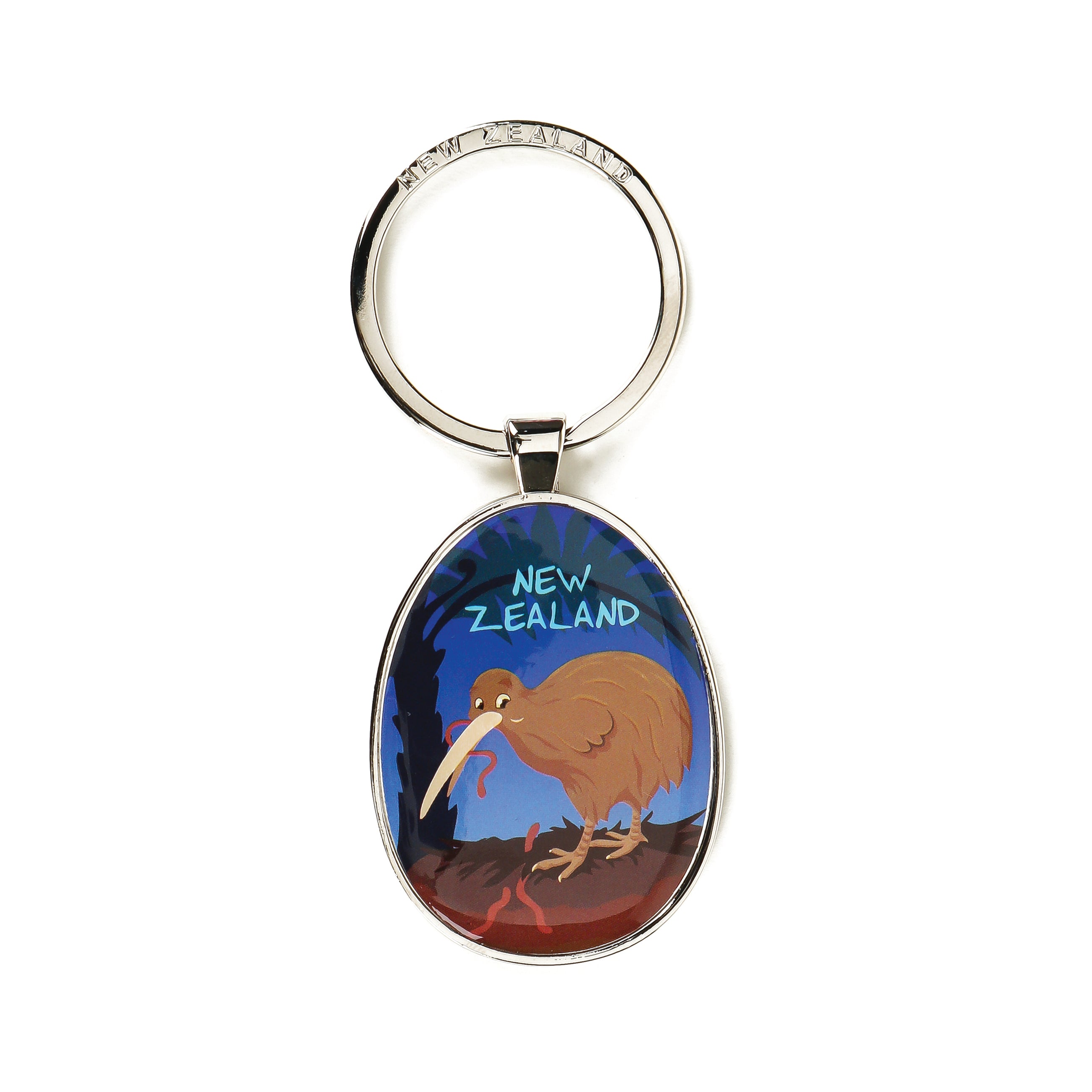 KR135 - Keyring Metal Kiwi eating Worm – Parrs Products